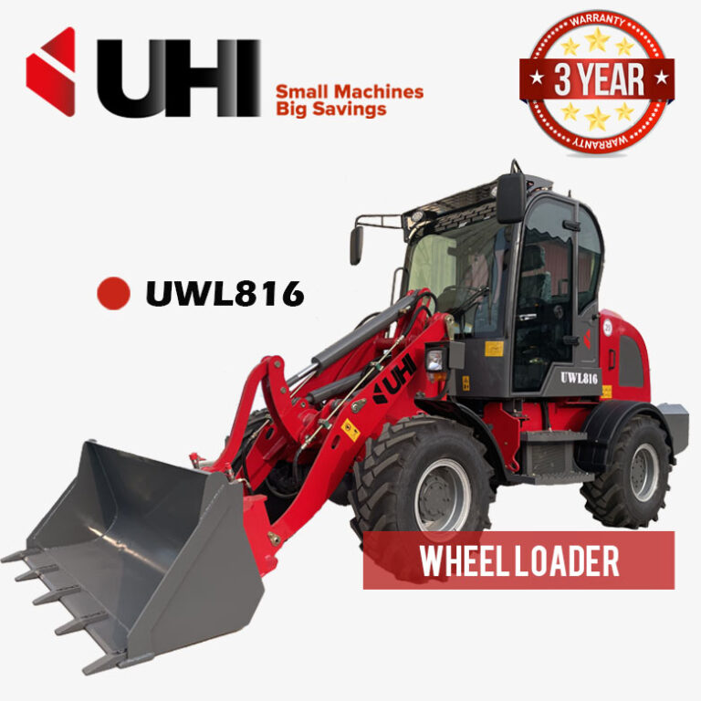 UHI Machinery UWL816 Wheel Loader 3,300lbs. Lift Capacity Cummins Engine - UHI MACHINERY CA