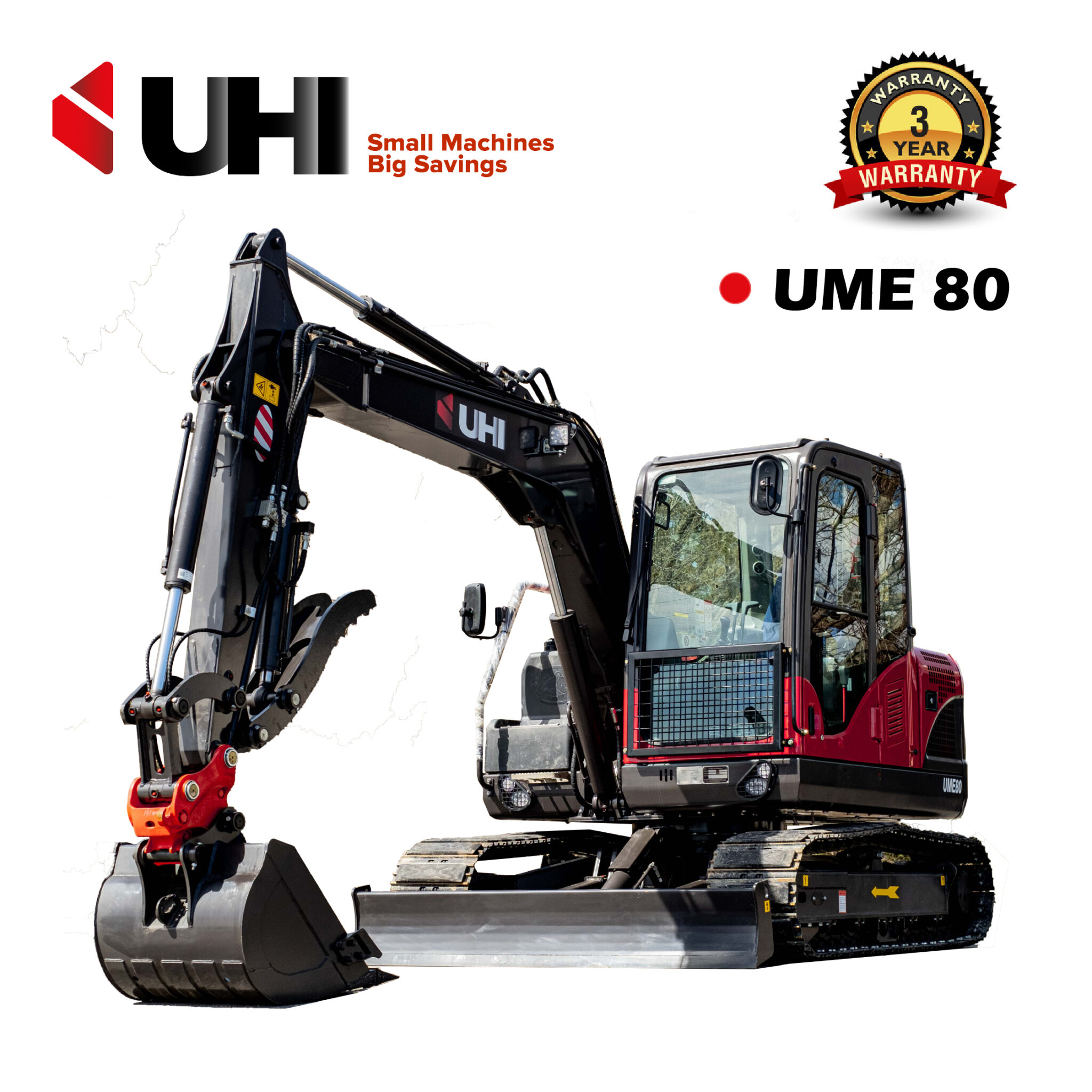 UHI Machinery UME80 Compact Excavator 15,880 lbs. Yanmar Engine - UHI ...