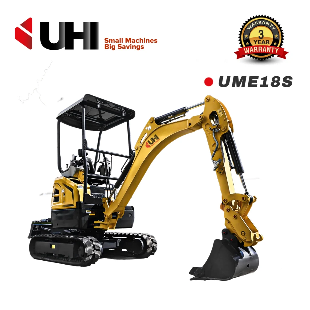 UHI Machinery UME18S Mini Excavator 3,968lbs. 16HP Kubota Engine - UHI ...